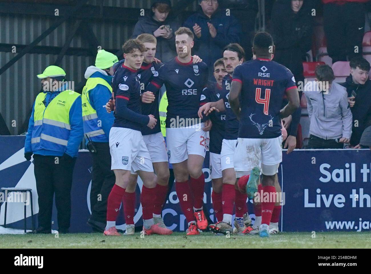 Ross County's Jordan White (centre) celebrates scoring their side's ...