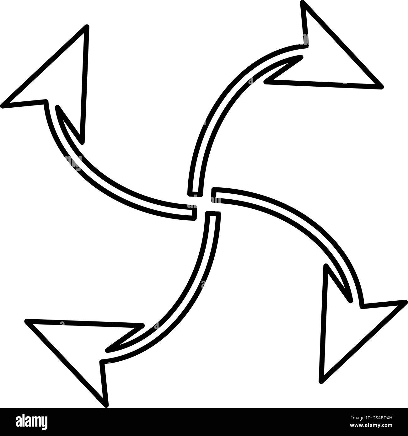 Four arrows in loop from center black icon Stock Vector Image & Art - Alamy
