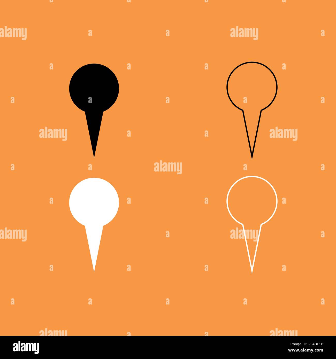 Location indicator or pin black and white set icon Stock Vector Image ...