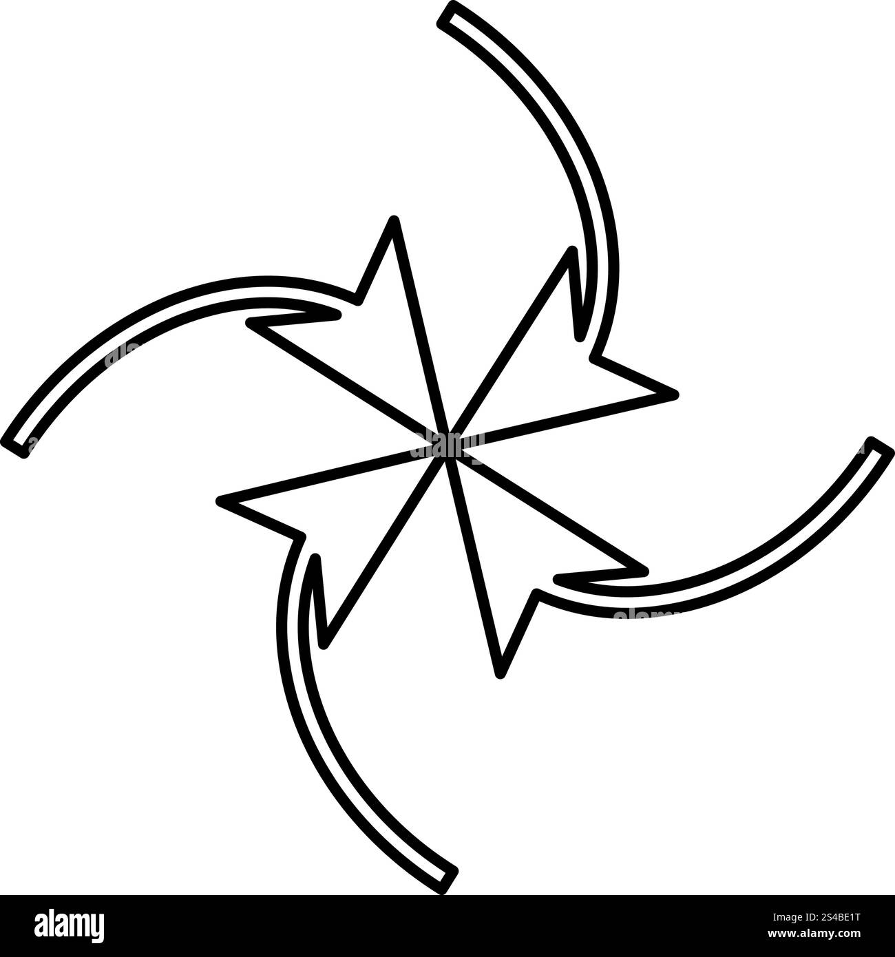 Four arrows in loop in center black icon Stock Vector Image & Art - Alamy