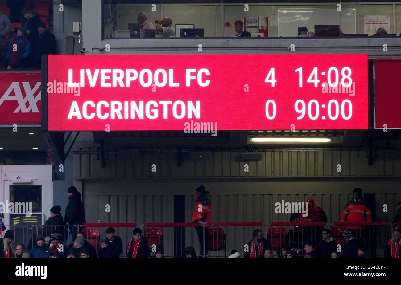 View of the scoreboard at the final whistle after the Emirates FA Cup ...
