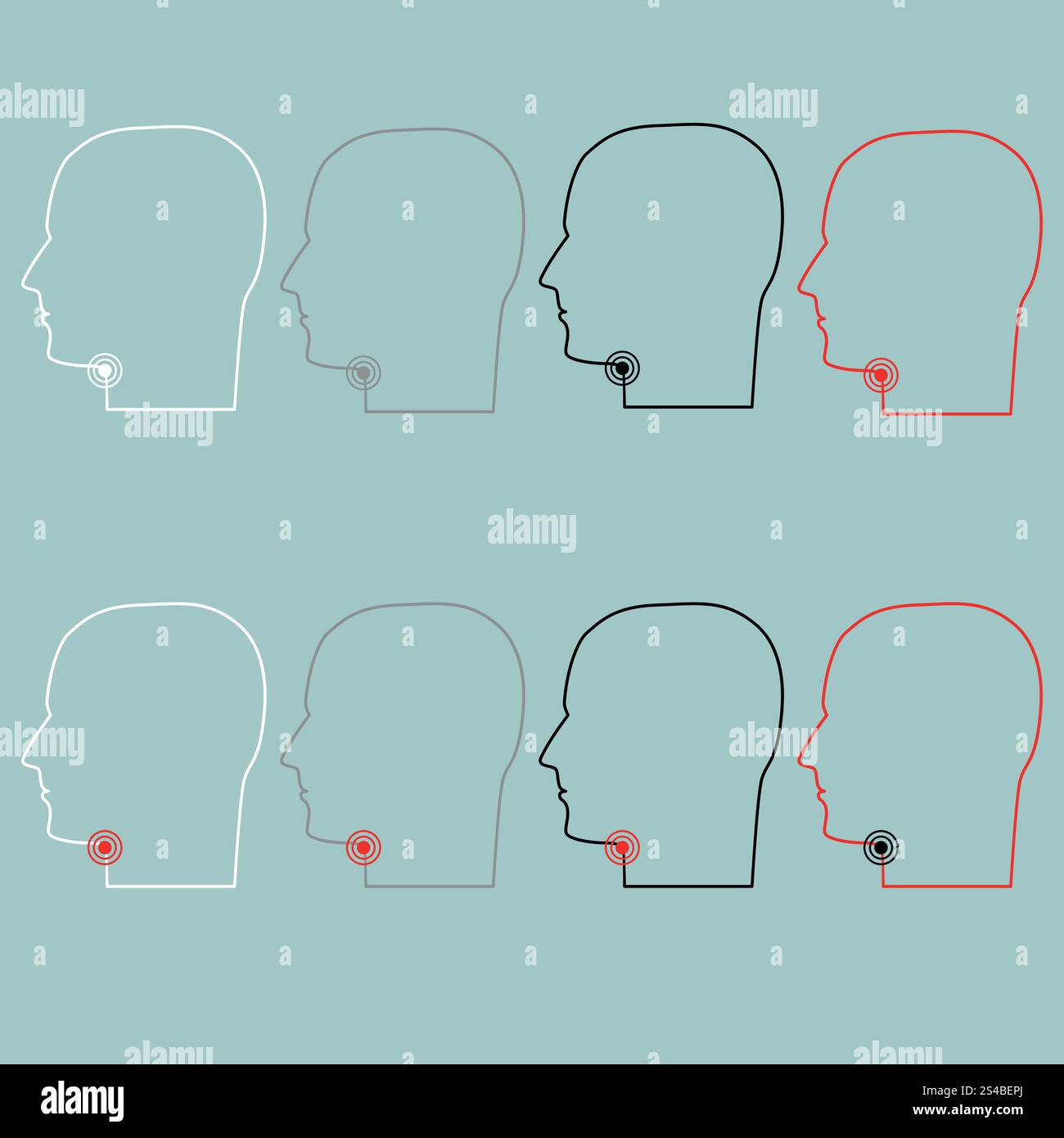 Head with sore throat icon.. Head with sore throat icon set Stock ...