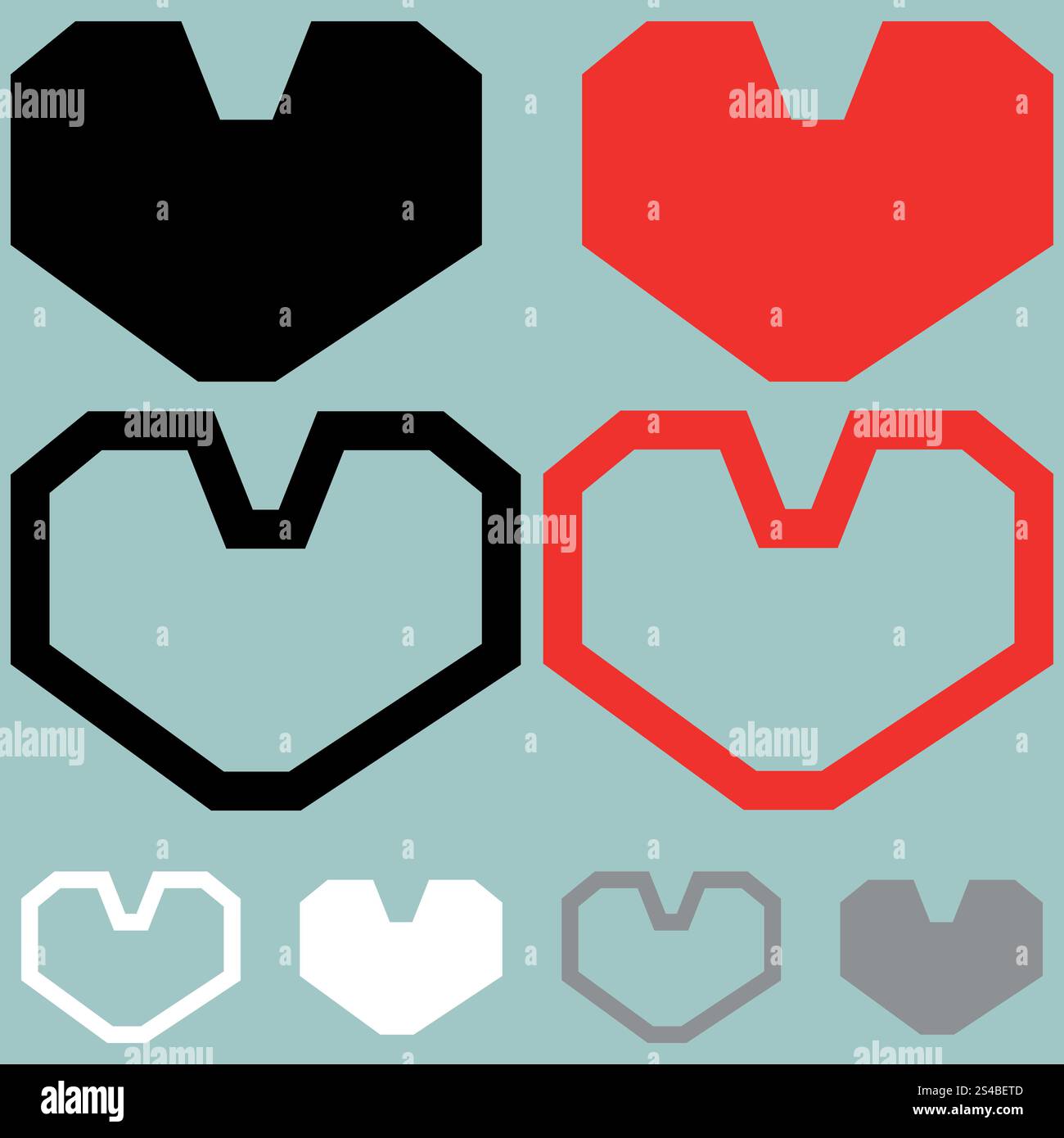 Heart red black white colour.. Heart red black white colour set Stock ...