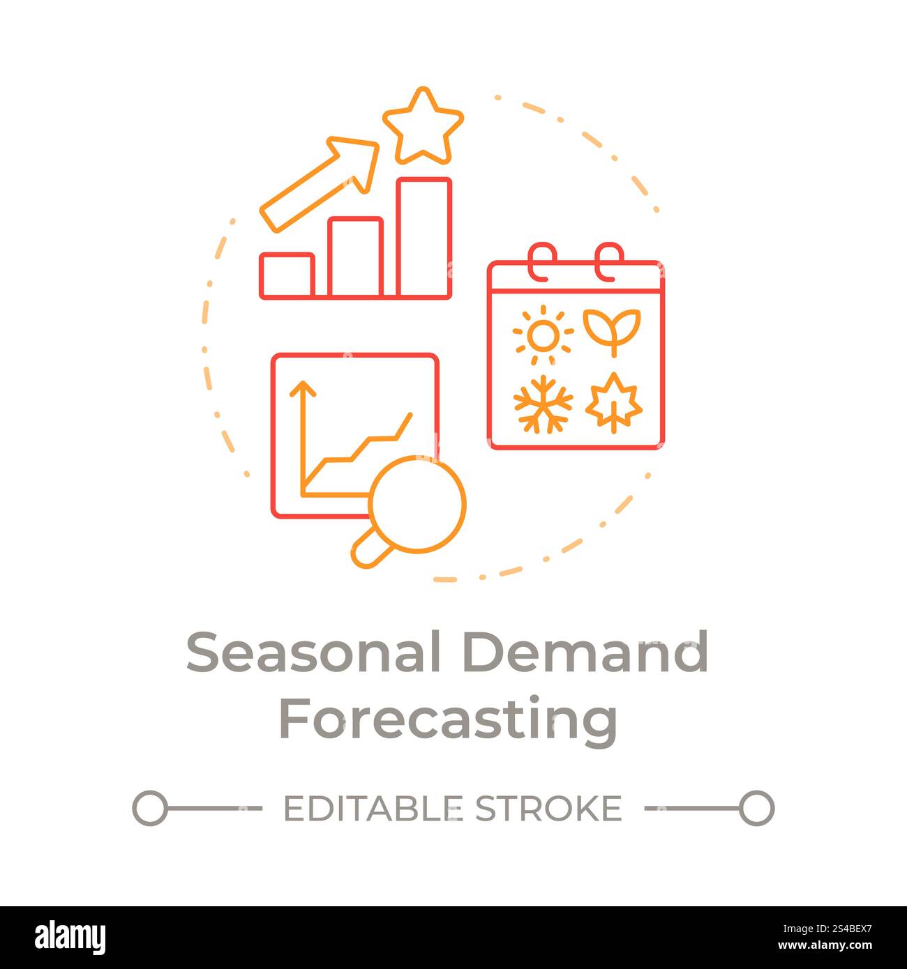 Seasonal demand forecasting duo tone concept icon Stock Vector Image ...