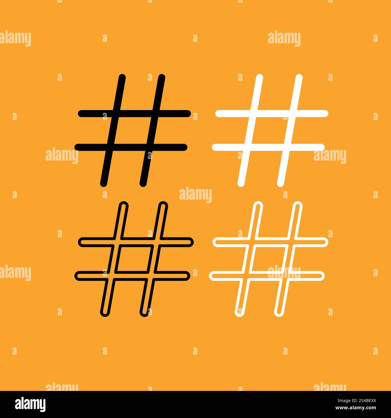 Hashtag white color icon Stock Vector Images - Alamy