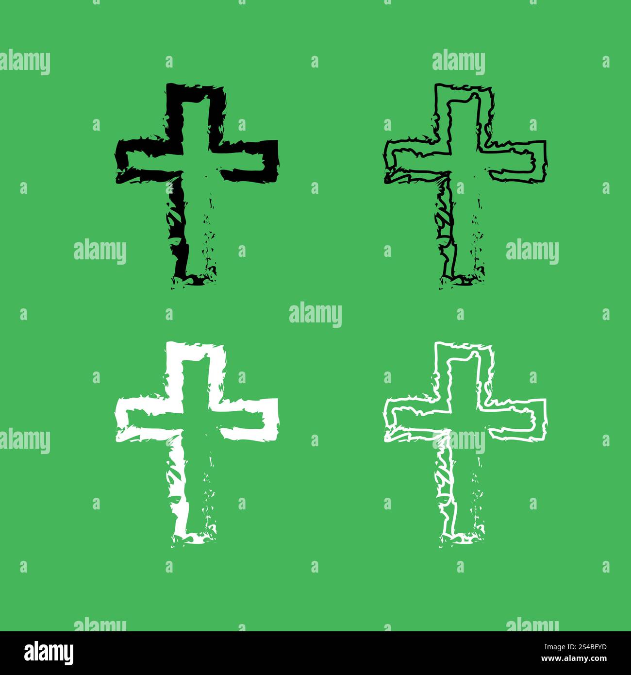 Cross icon Black and white color set . Cross icon . Black and white ...