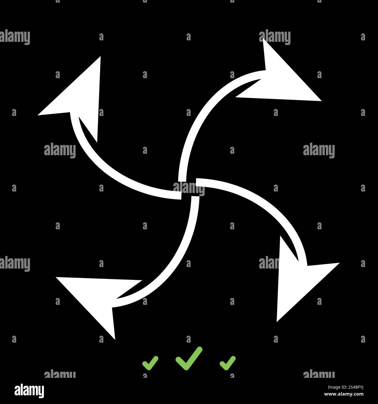 Four arrows in loop from center white icon .. Four arrows in loop from ...
