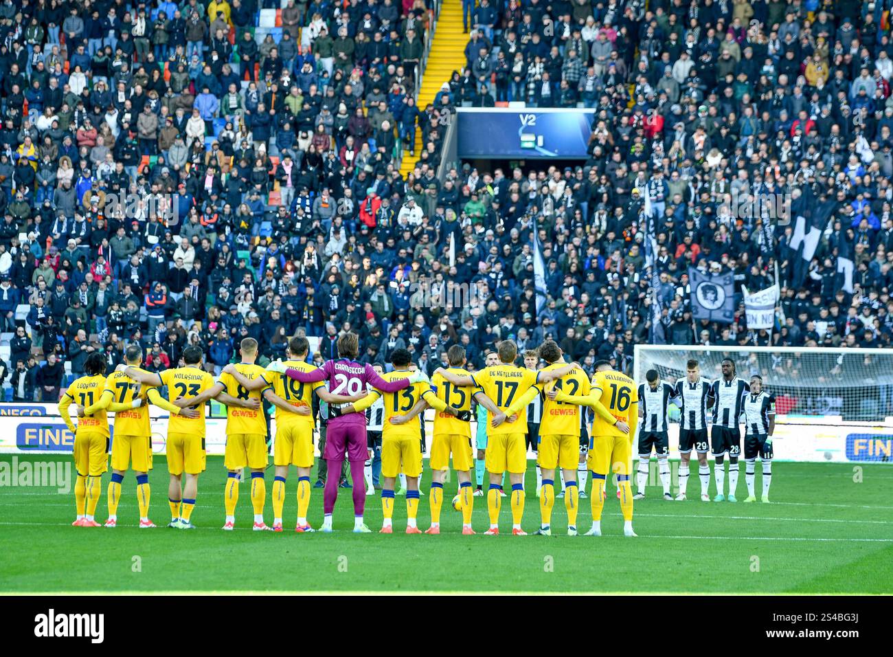 Udine, Italy. 11th Jan, 2025. One minute of silence in memory of Fabio ...
