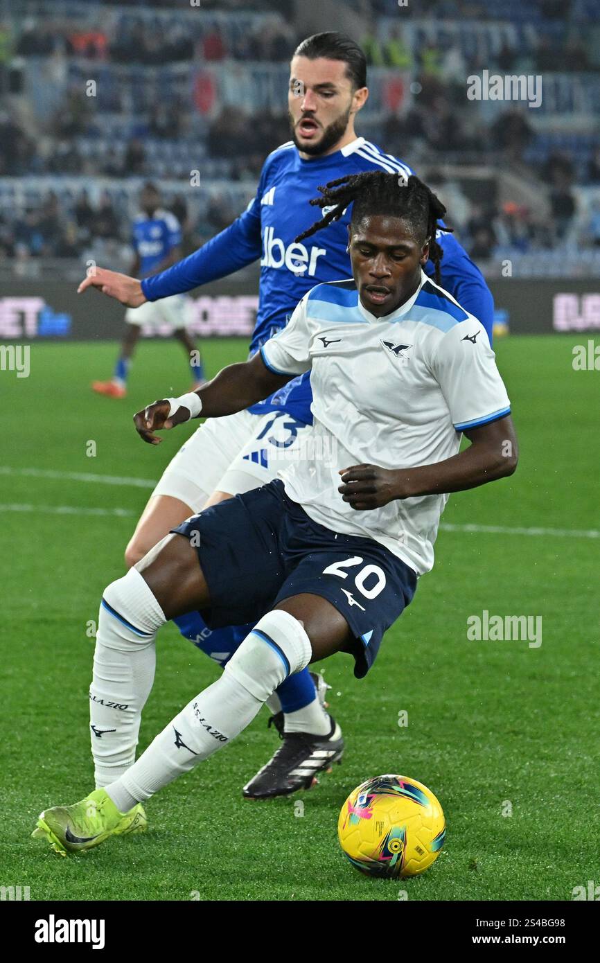Rome, Italy. 10th Jan, 2025. Alberto Dossena (L) and Loum Tchaouna of SS Lazio (R) seen in ...