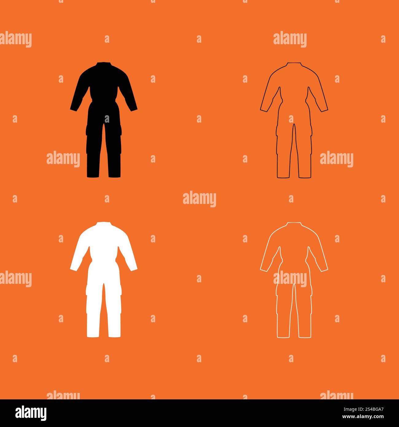 Coverall black and white set icon .. Coverall black and white set icon ...