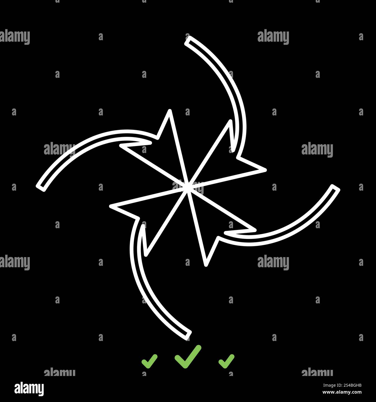 Four arrows in loop in center it is white icon .. Four arrows in loop ...