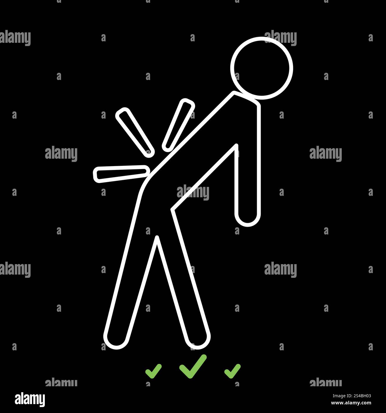 Man a with sick back . Backache it is white icon .. Man a with sick ...