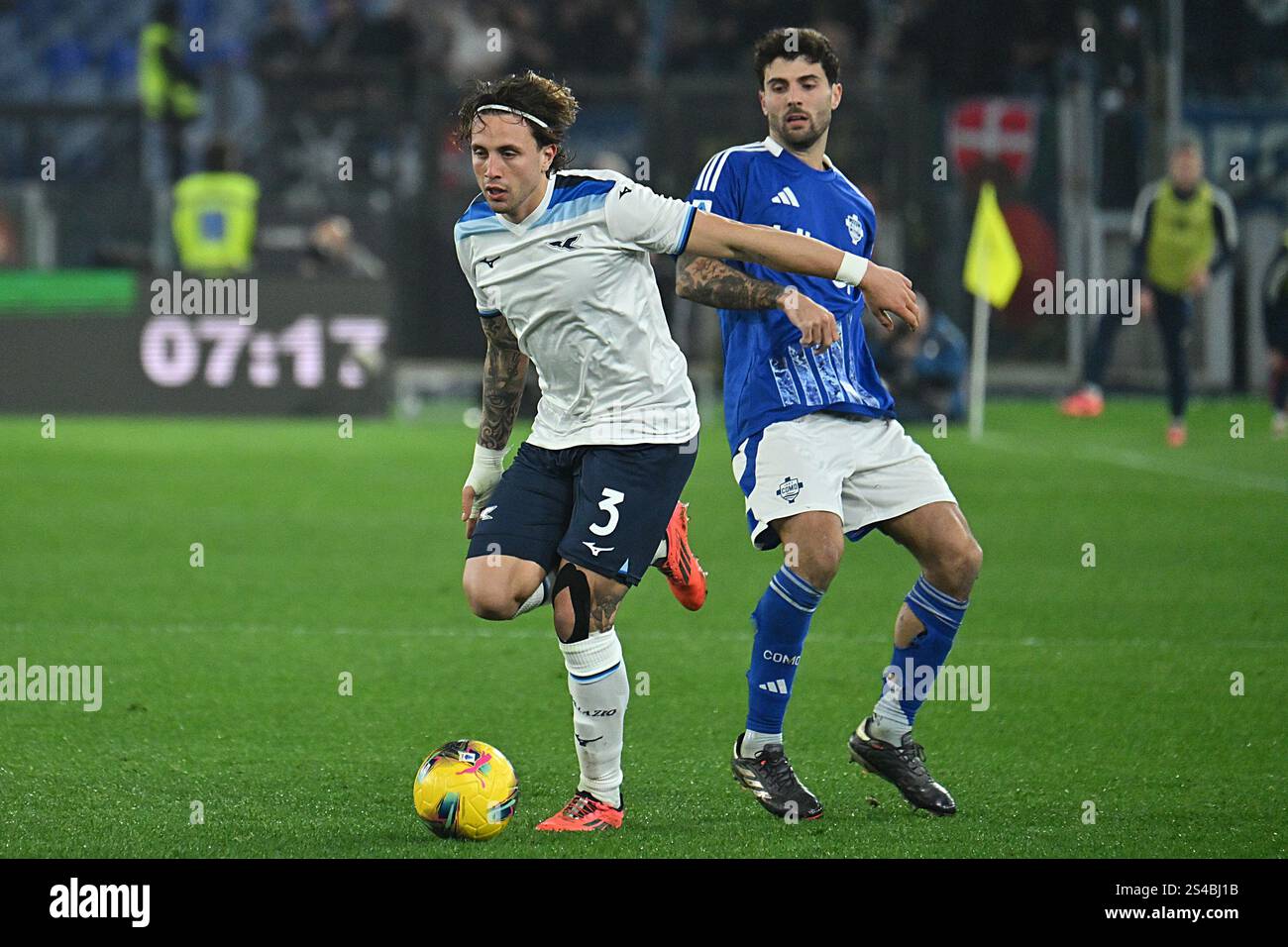 Rome, Lazio. 10th Jan, 2025. Luca Pellegrini of SS Lazio, Patrick Cutrone of Como during the ...
