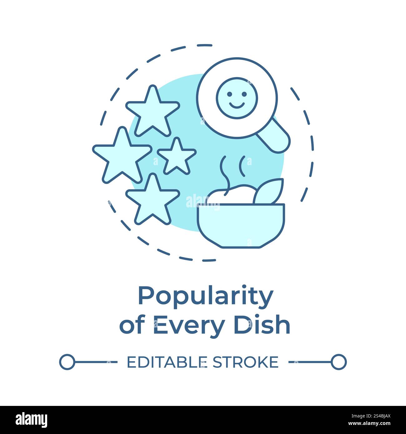 Popularity of every dish soft blue concept icon Stock Vector Image ...