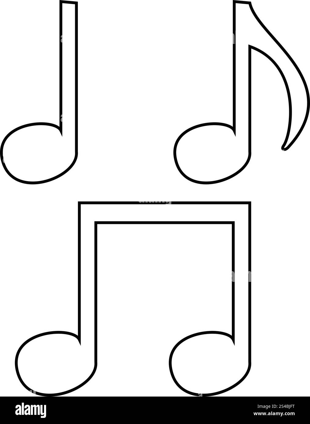 Music note set icon . Black color .. Music note set icon . Black color ...