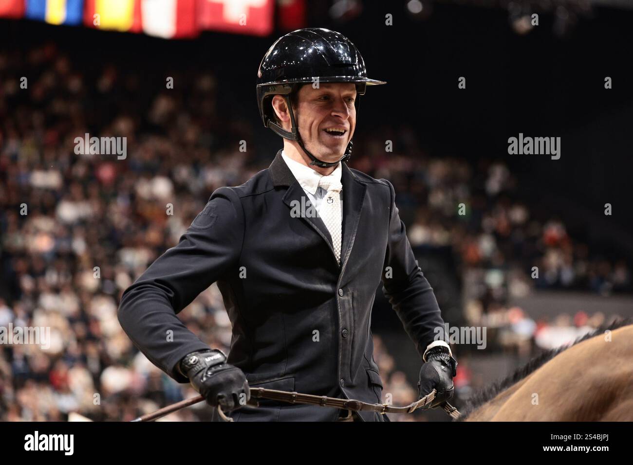 Dominik Fuhrer of Switzerland with Ghost during the Longines Grand Prix ...