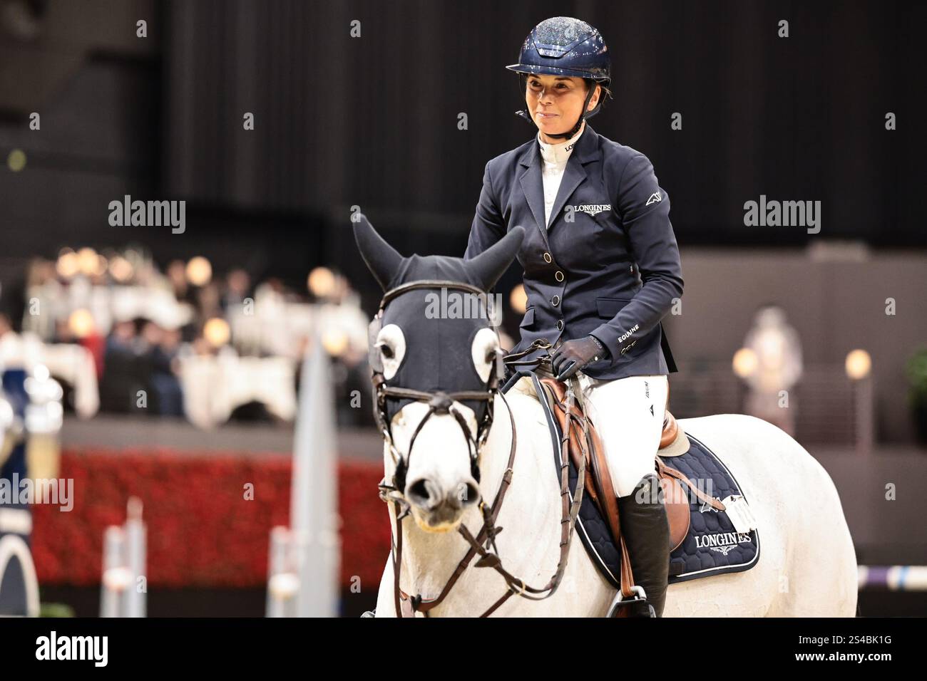 Jane Richard of Switzerland with Molly Mallone Z during the Longines ...