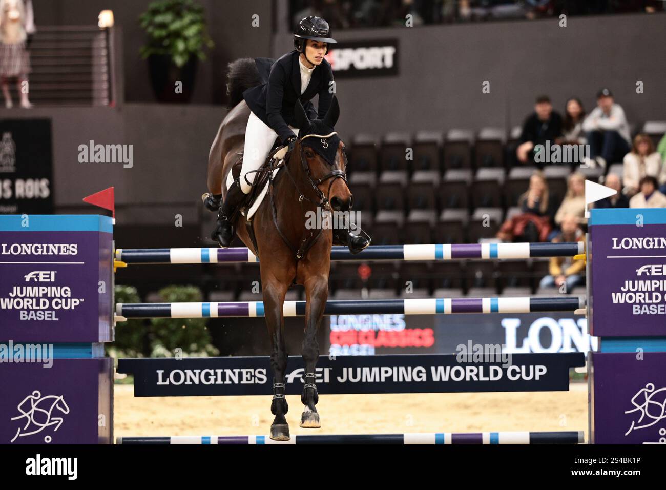 Janika Sprunger of Switzerland with Orelie during the Longines Grand ...