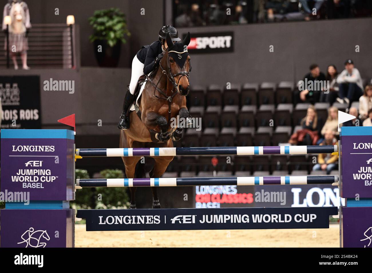 Janika Sprunger of Switzerland with Orelie during the Longines Grand ...