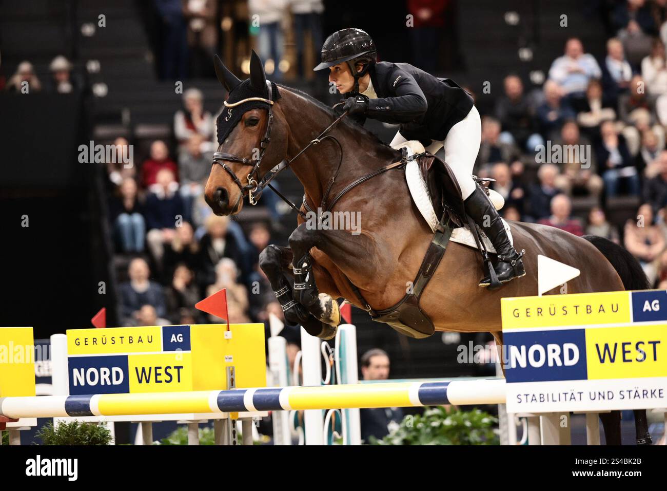 Janika Sprunger of Switzerland with Orelie during the Longines Grand ...