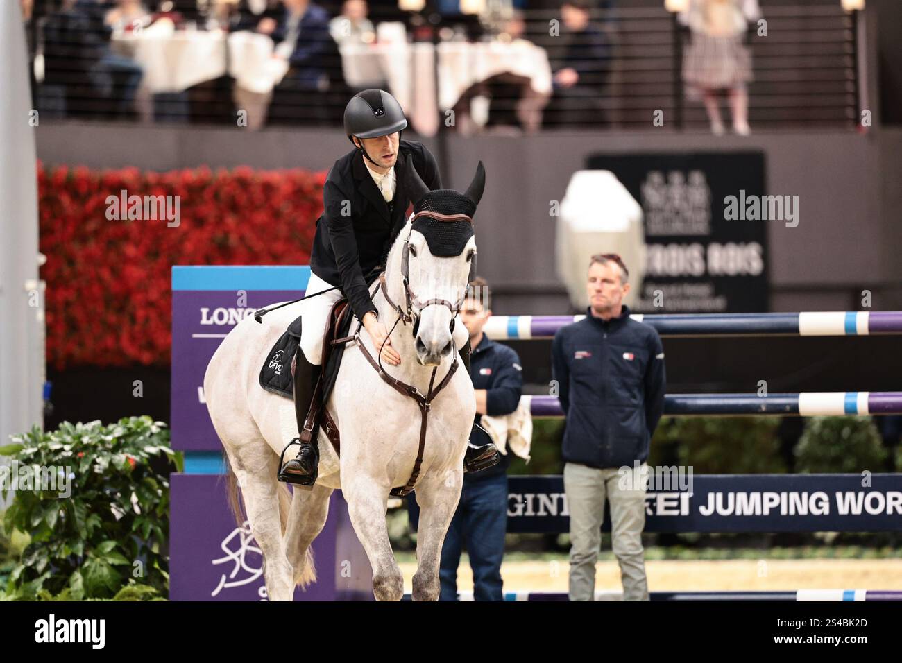 Pieter Devos of Belgium with Primo DV during the Longines Grand Prix of ...