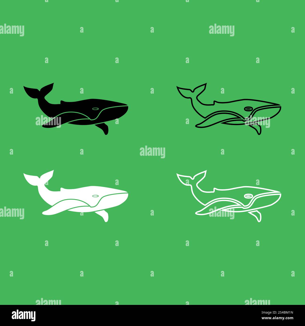 Whale icon Black and white color set . Whale icon . Black and white ...