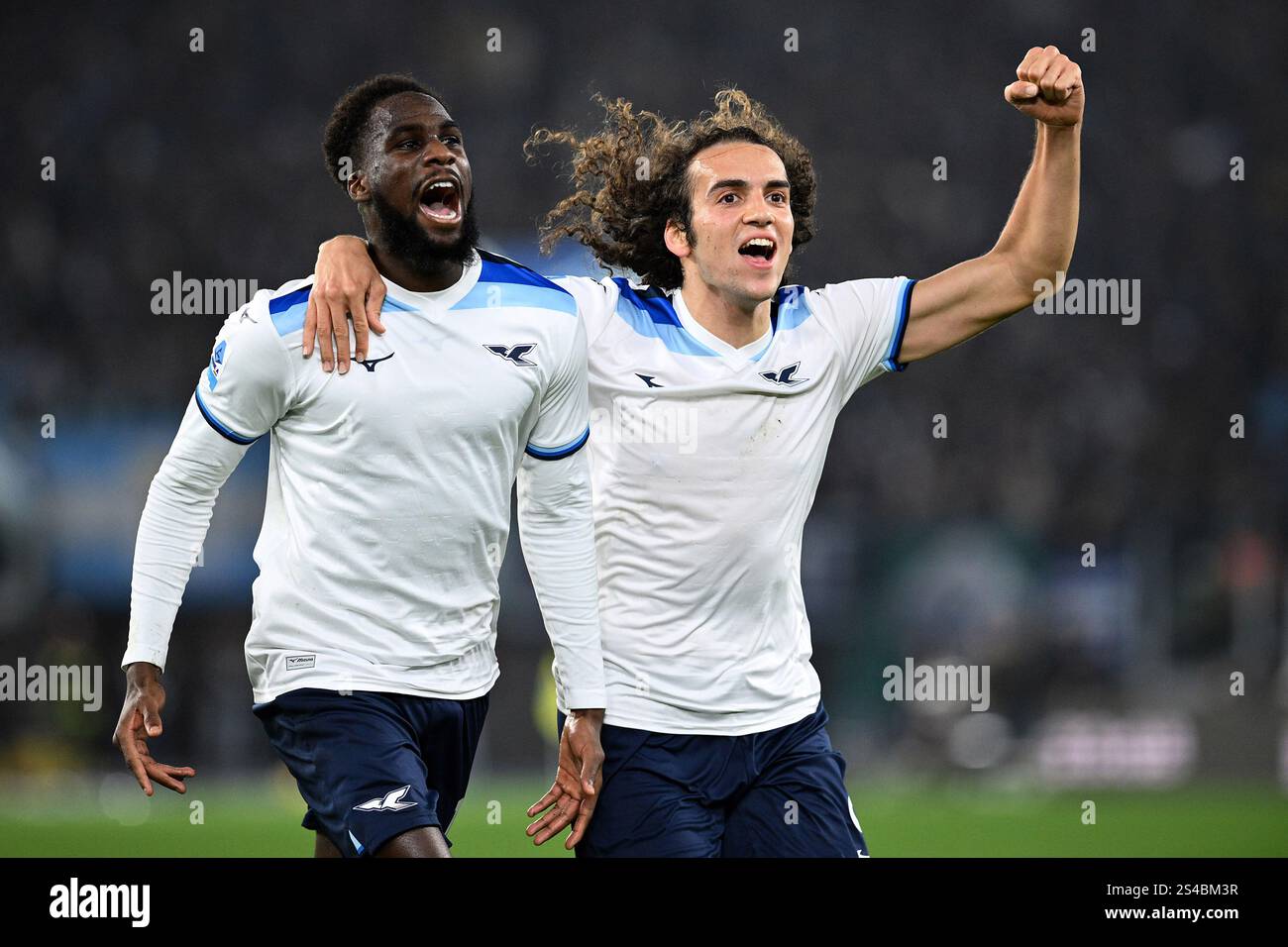Rome, Italy. 10th Jan, 2025. Boulaye Dia and Matteo Guendouzi of SS Lazio seen celebrating a ...