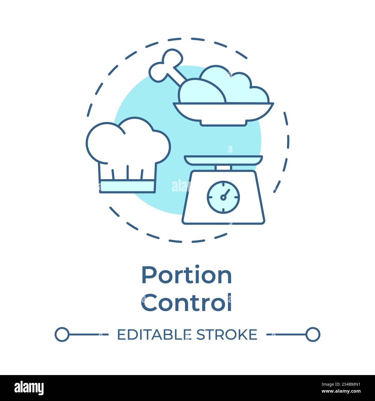 Portion control soft blue concept icon Stock Vector Image & Art - Alamy
