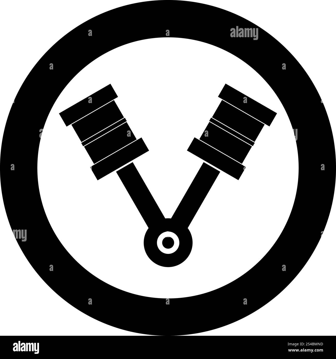 Pistons icon black color in circle or round vector illustration Stock ...