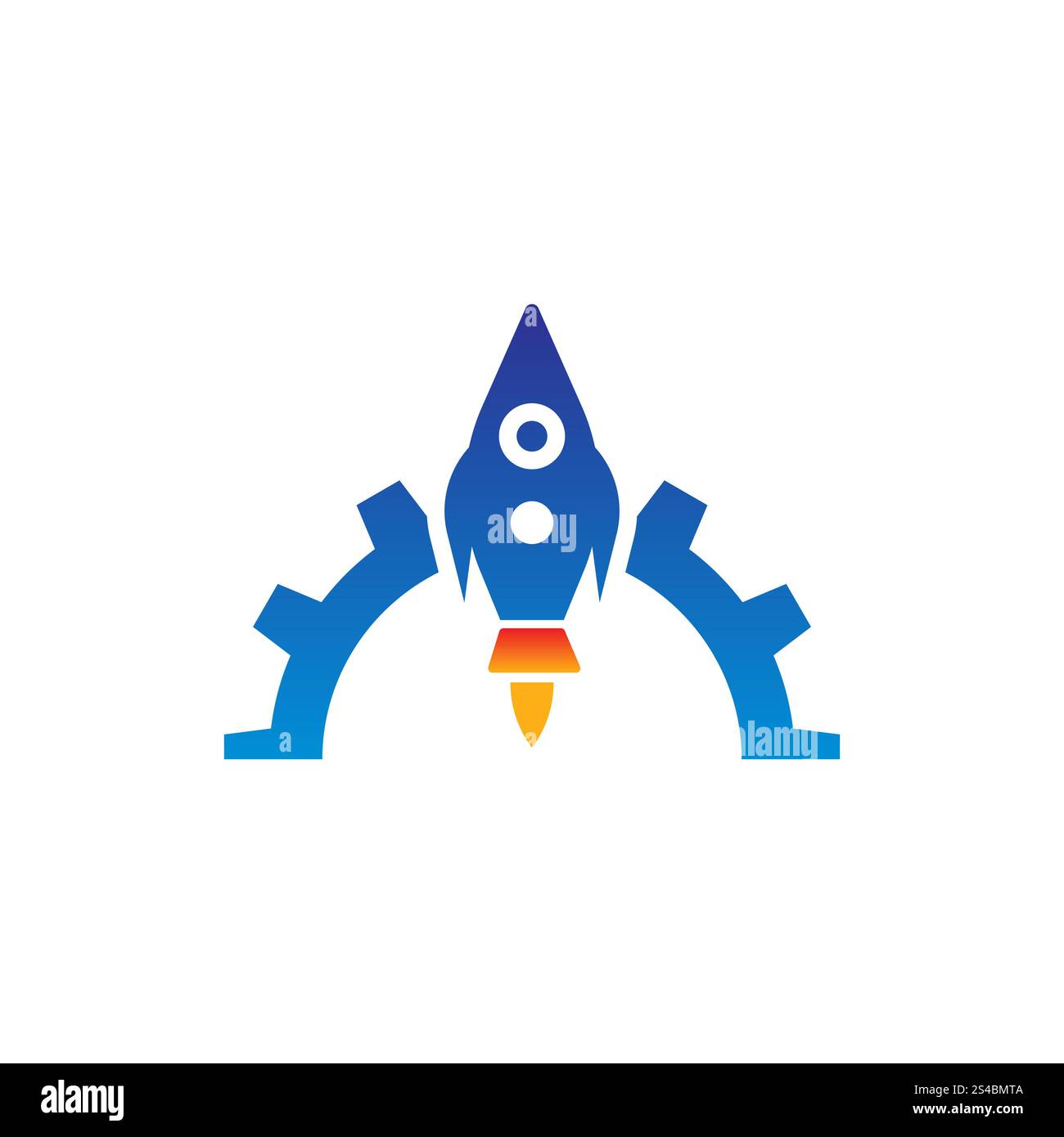 industry wheel and rocket symbol. rocket concept for industry, business ...