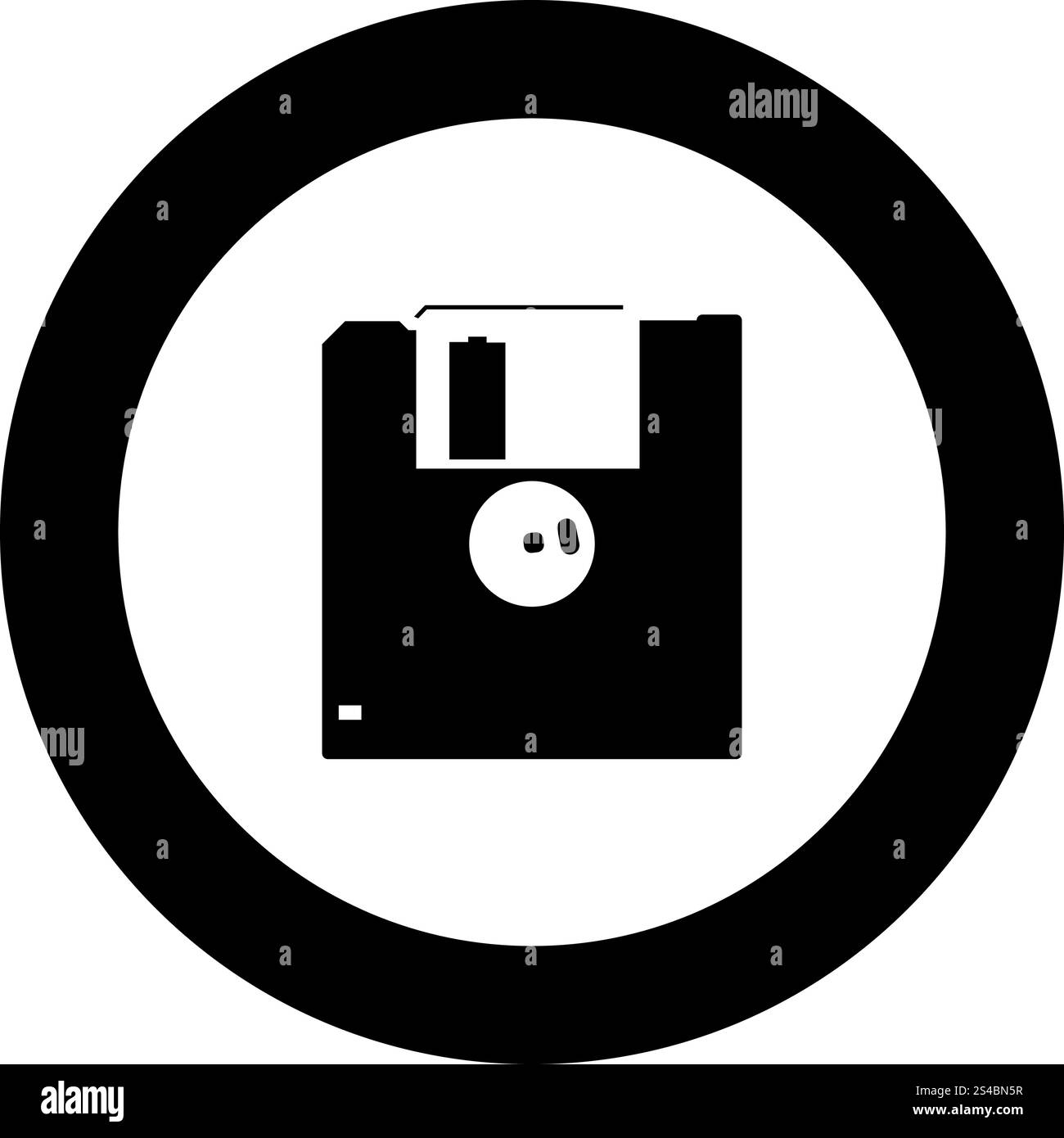 Floppy disk icon black color in circle vector illustration Stock Vector ...