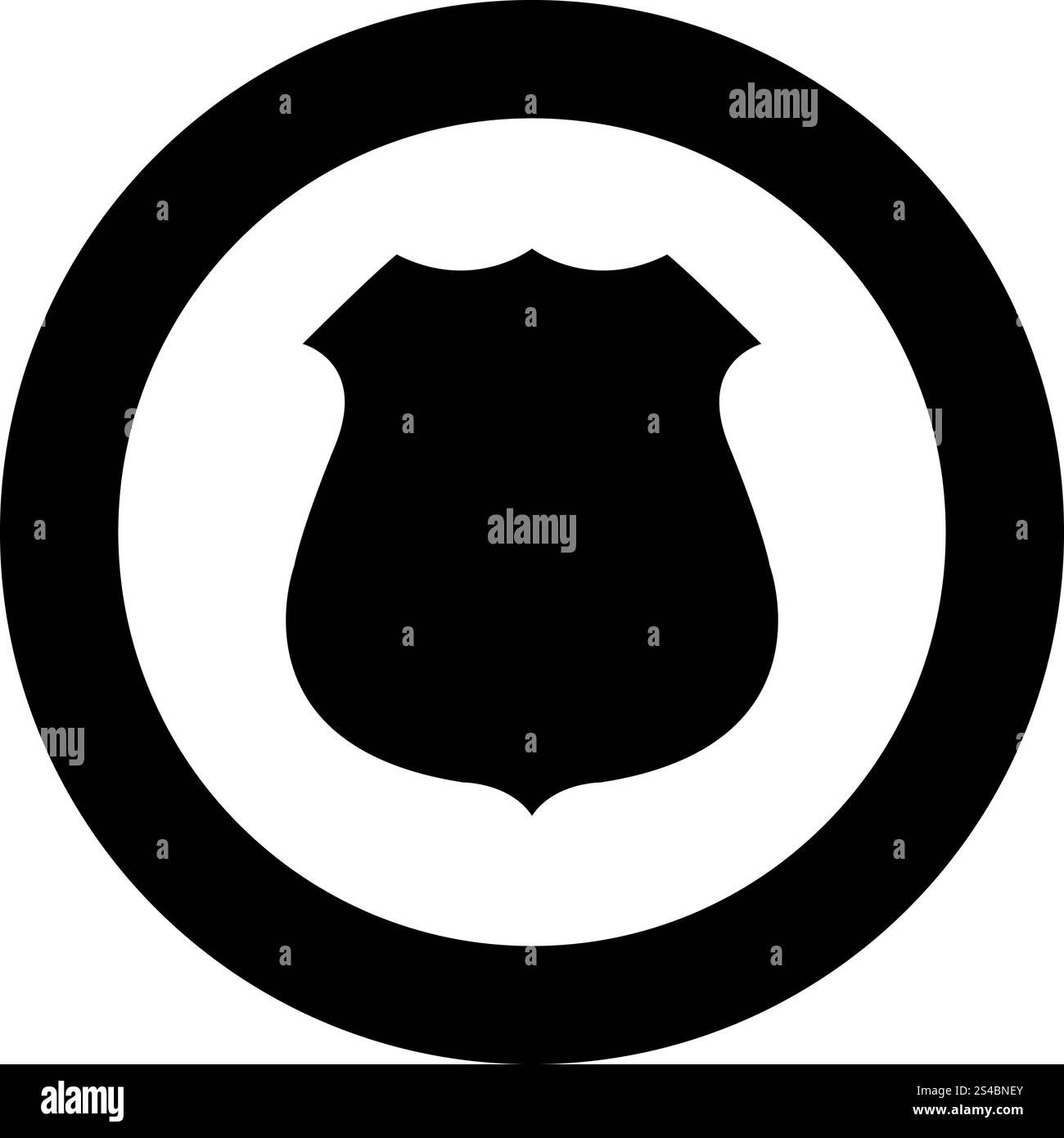 Police badge black icon in circle vector illustration isolated flat ...