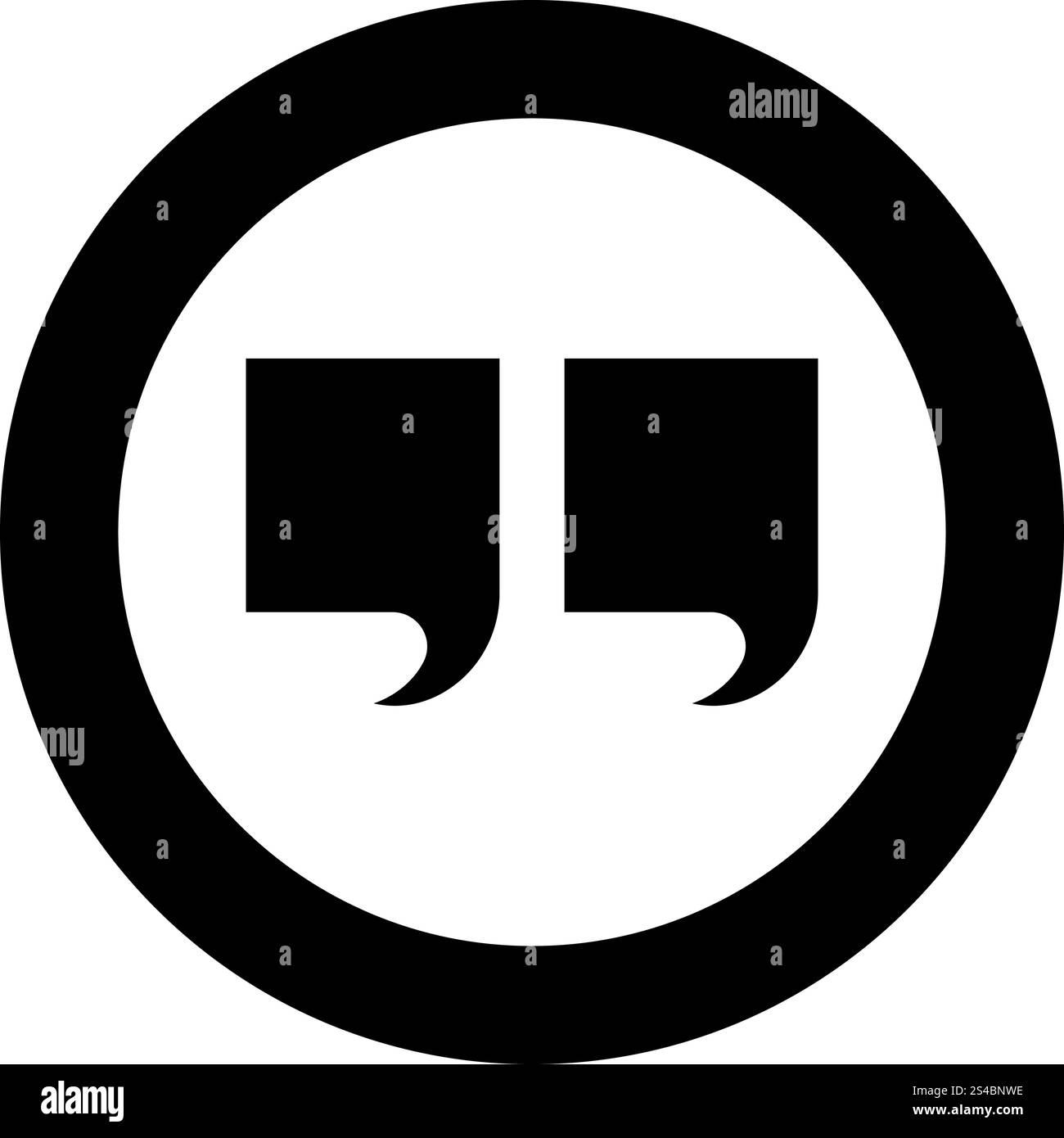 Citation icon black color in circle. Citation icon black color in ...