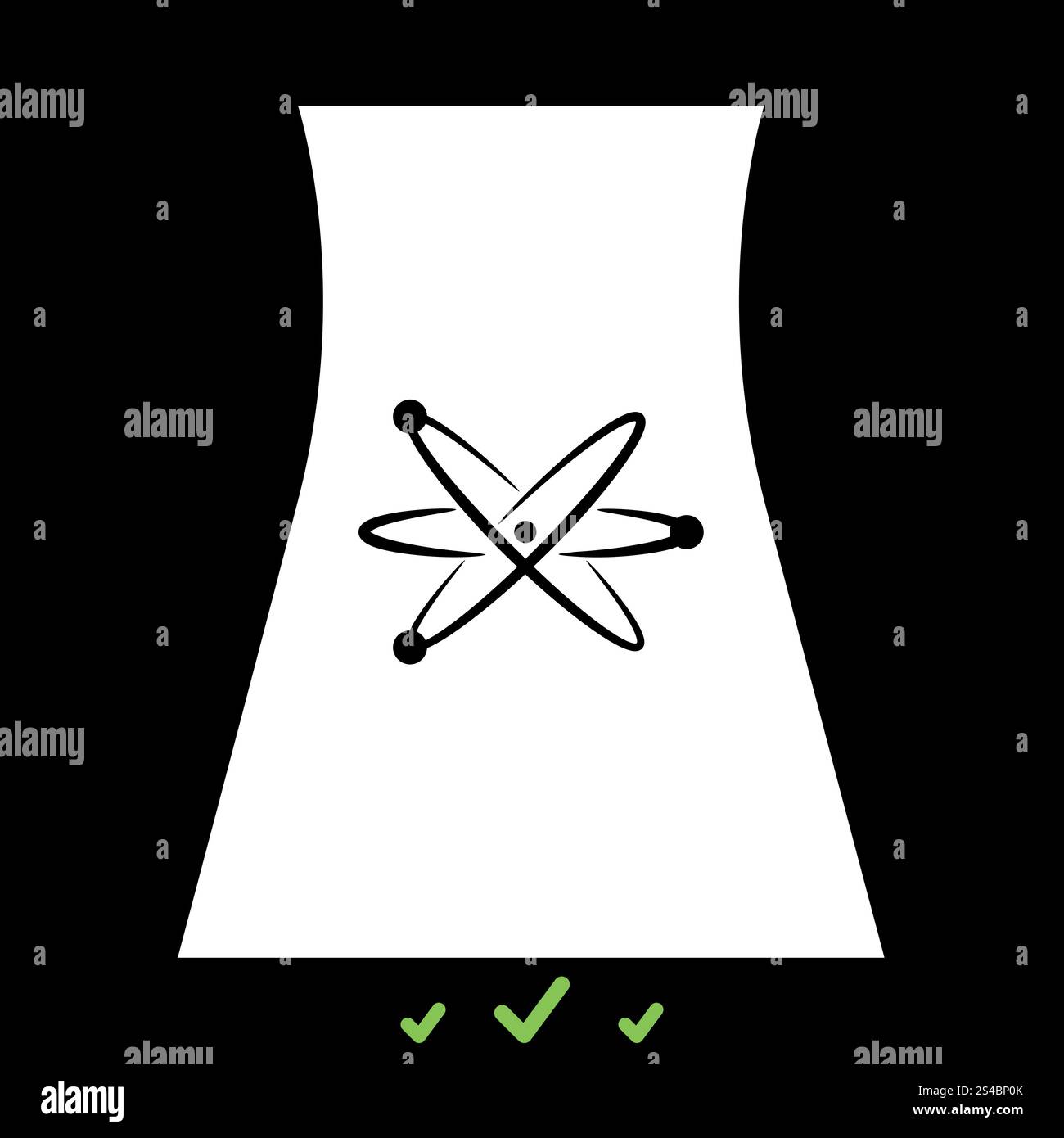 Cooling tower of nuclear power plan white icon .. Cooling tower of ...