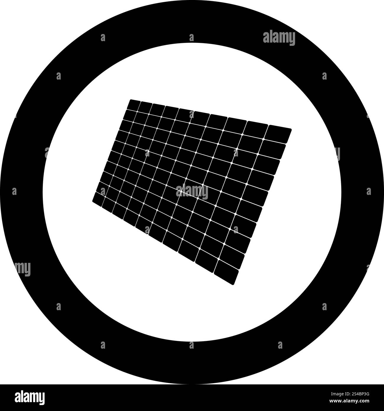 Solar panel icon black color in circle. Solar panel icon black color in ...