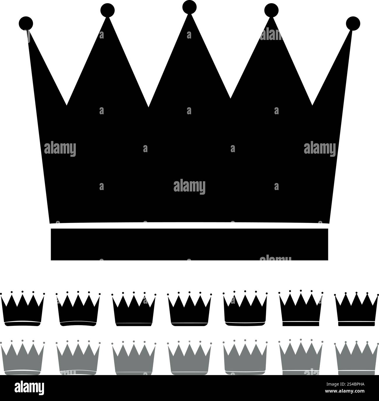 The black and grey crown different shapes icon.. The black and grey ...