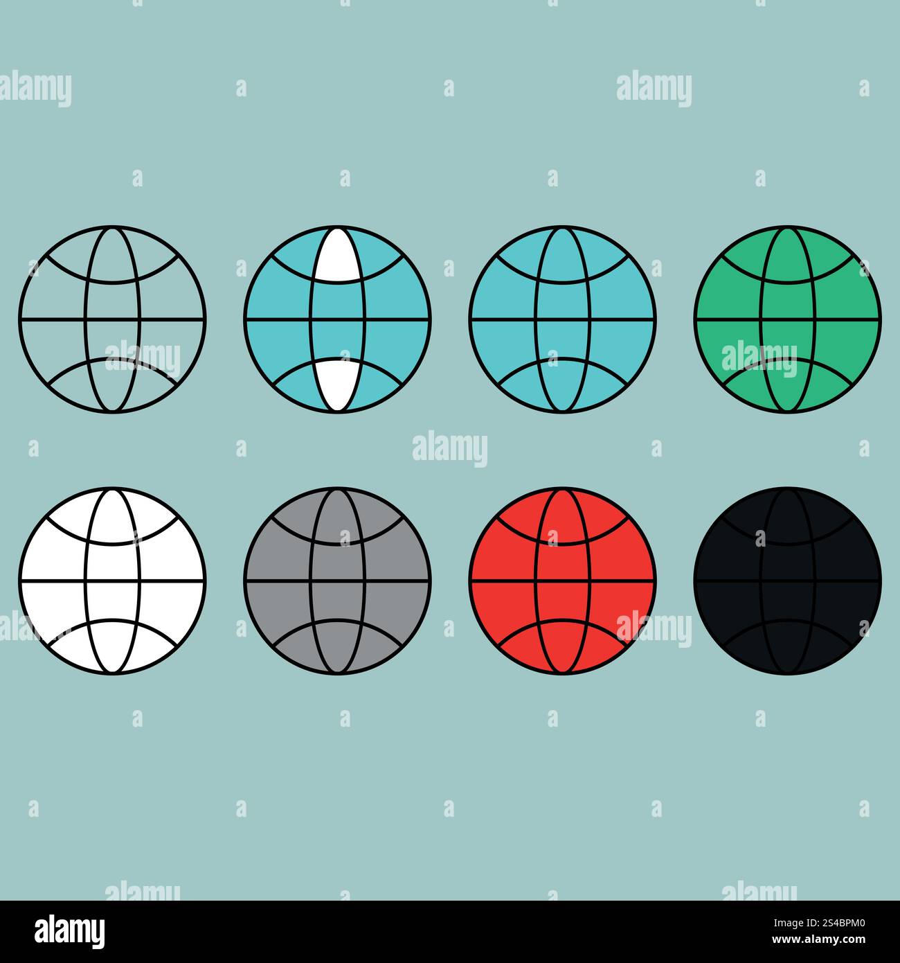 Terrestrial globe different colour flat icon.. Terrestrial globe ...