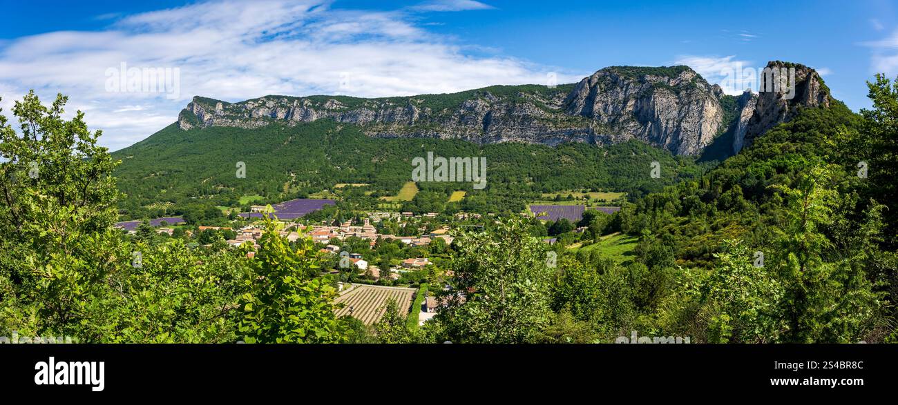 Panaoramic Saou, in the Drôme, southeastern France, door of Provence ...