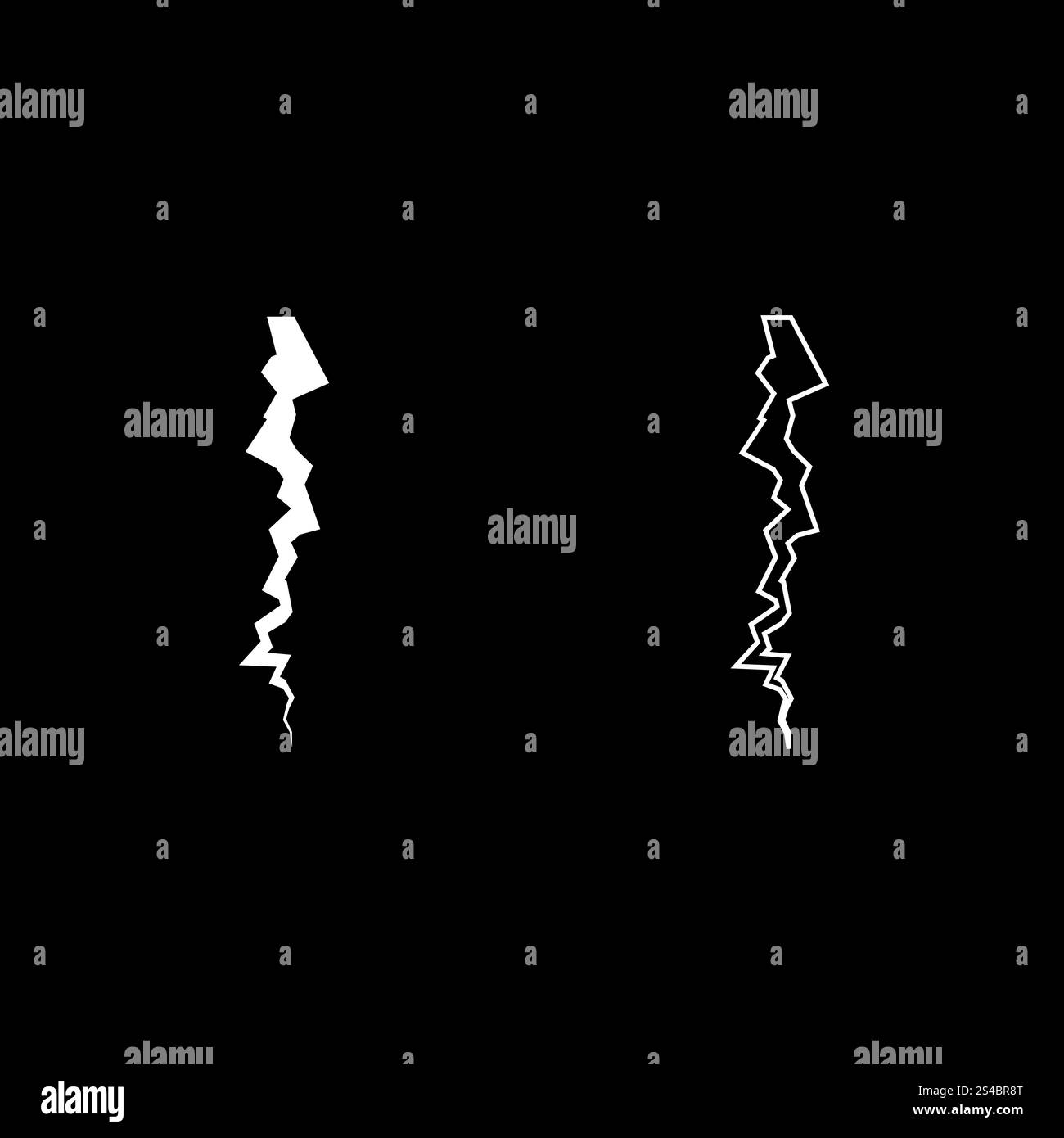 Crack icon set white color vector illustration flat style simple image ...