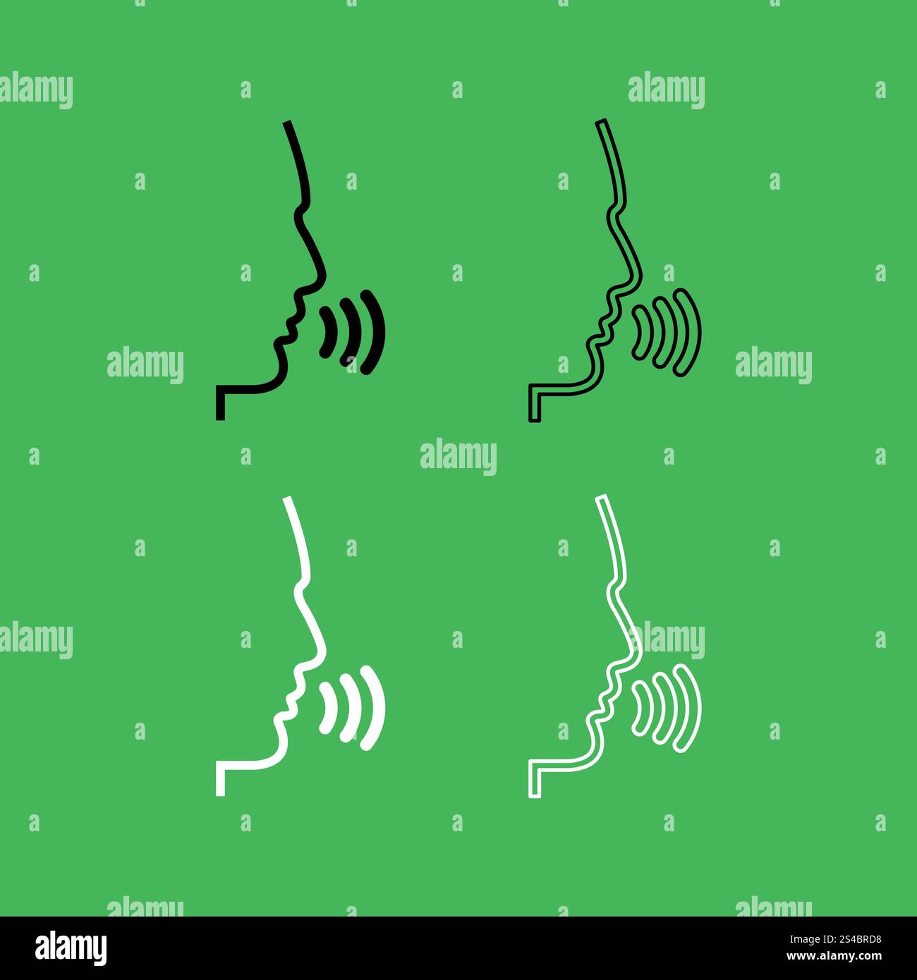 Head speaking man icon Black and white color set . Head speaking man ...