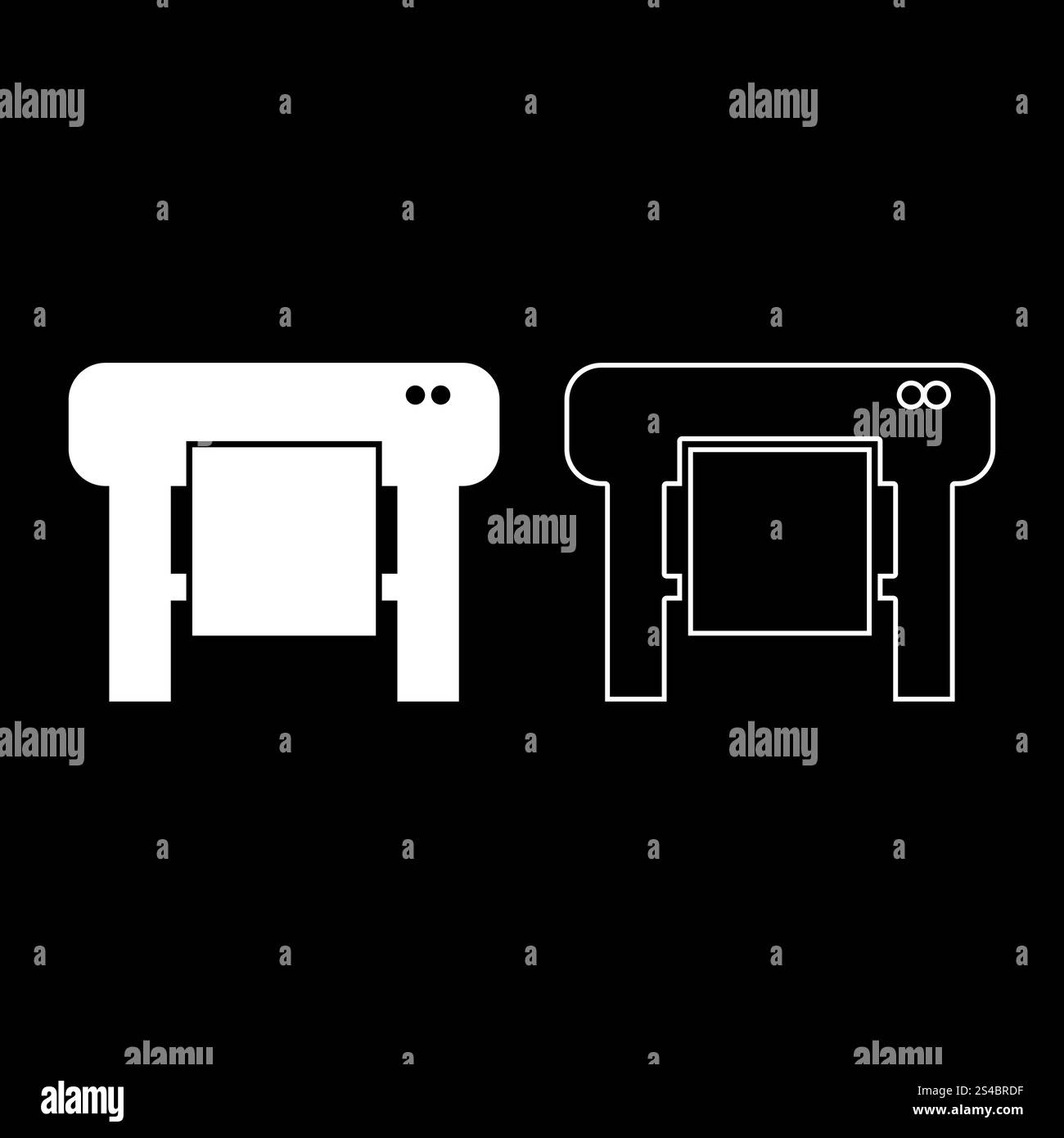 Plotter icon set white color illustration flat style simple image outline Stock Vector Image ...