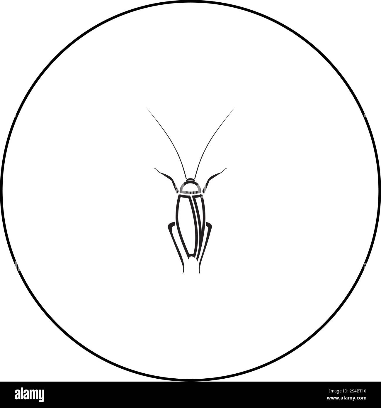 Cockroach icon black color in circle outline vector illustration Stock ...