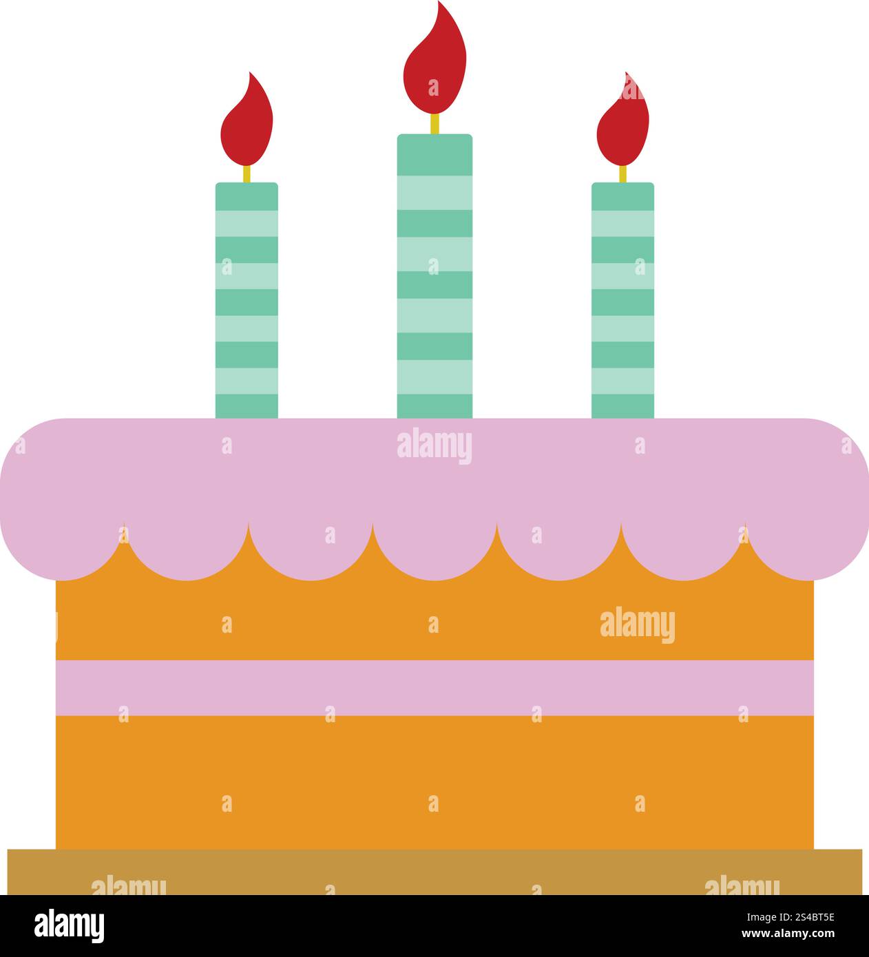 Party cake icon. Flat color design. Vector illustration Stock Vector ...