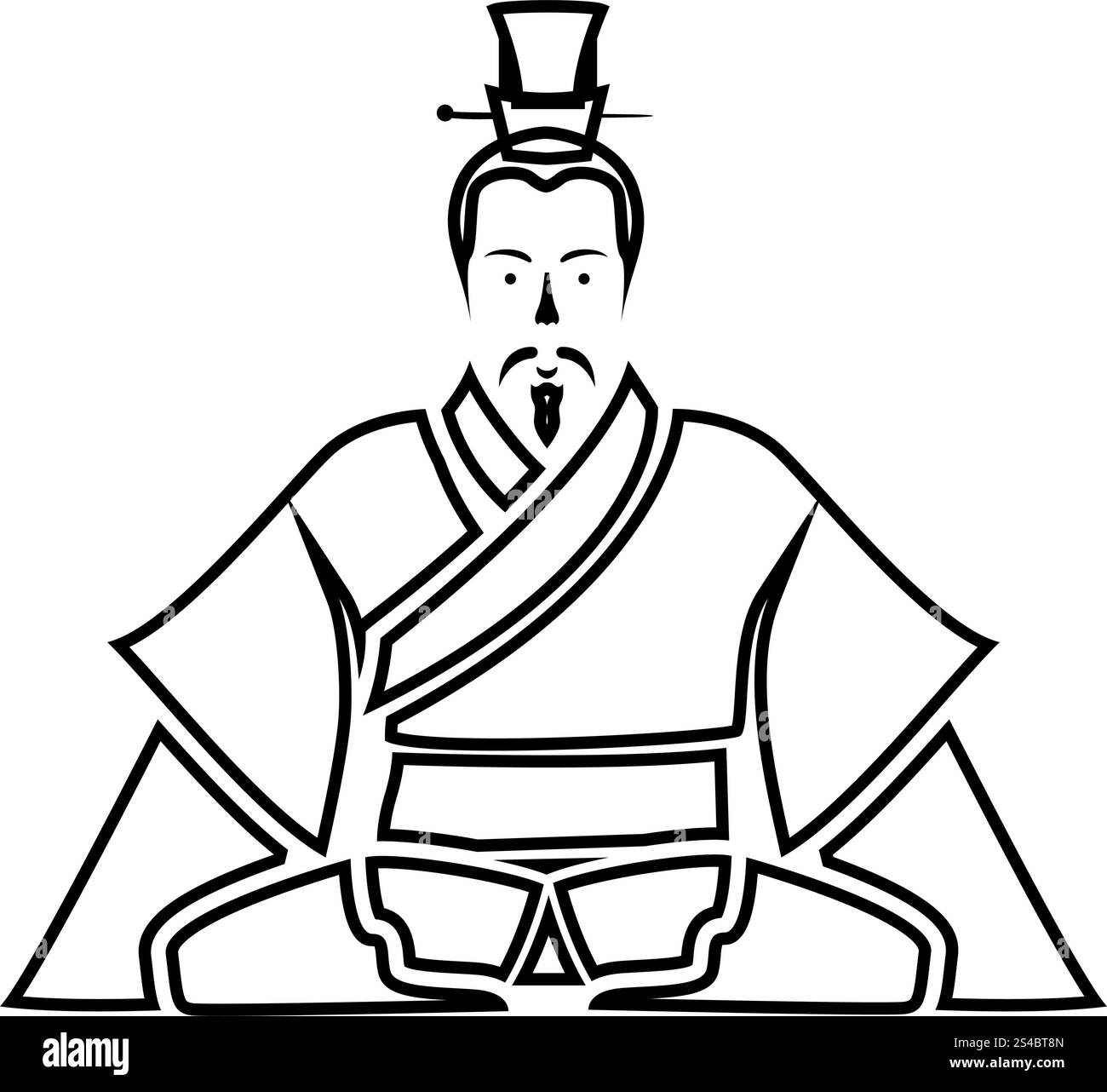 Emperor of China icon black icon flat illustration symple style Stock ...
