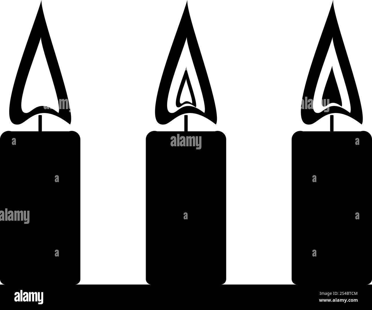 The black simple candles with fire.. The black simple candles with fire ...