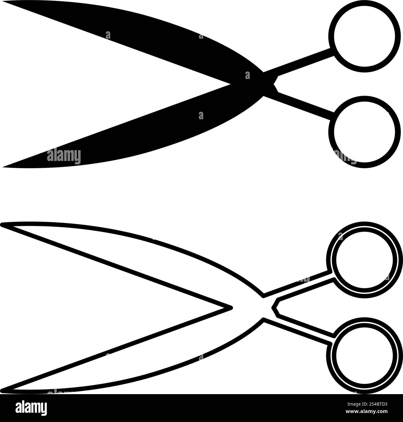 The two black simple scissors.. The two black simple scissors it is set ...
