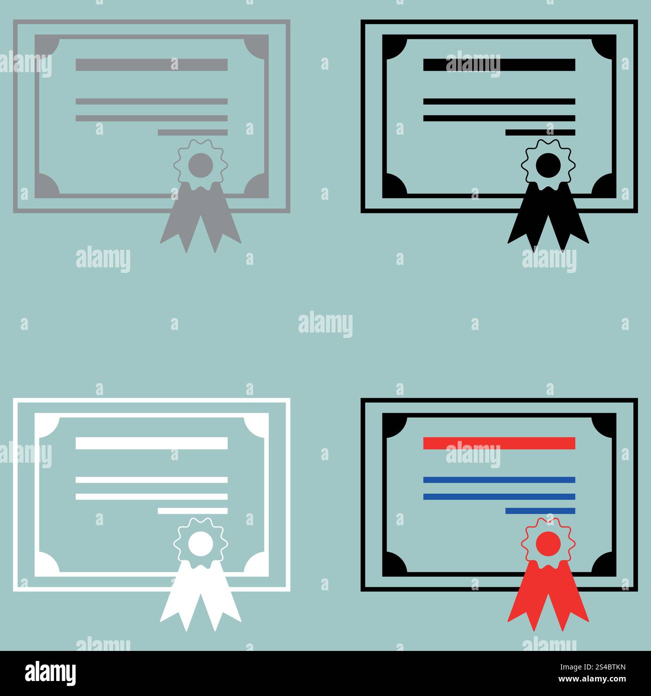 Certificate grey black white coloured icon.. Certificate grey black ...