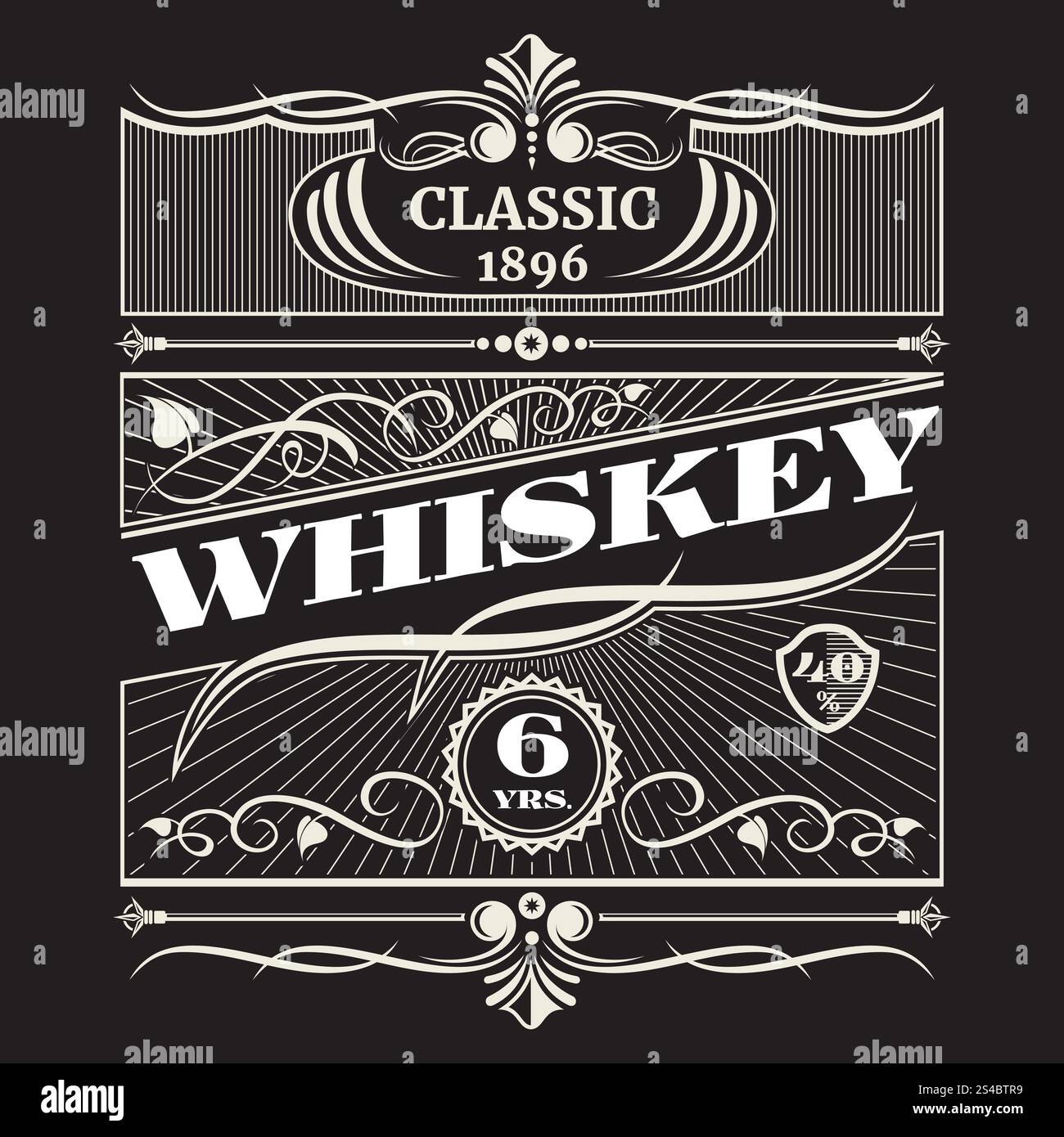 Vintage antique american whiskey vector label. Vintage antique american ...
