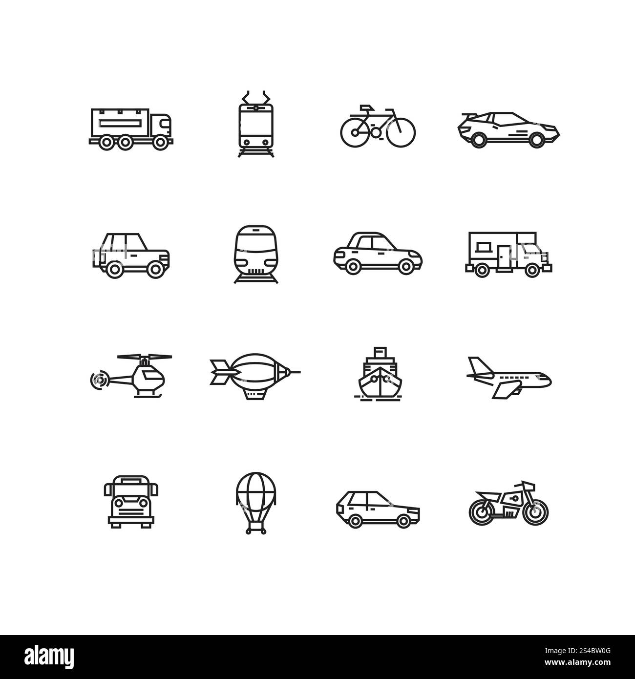 Transport line icons vector set. Transport line icons vector set ...