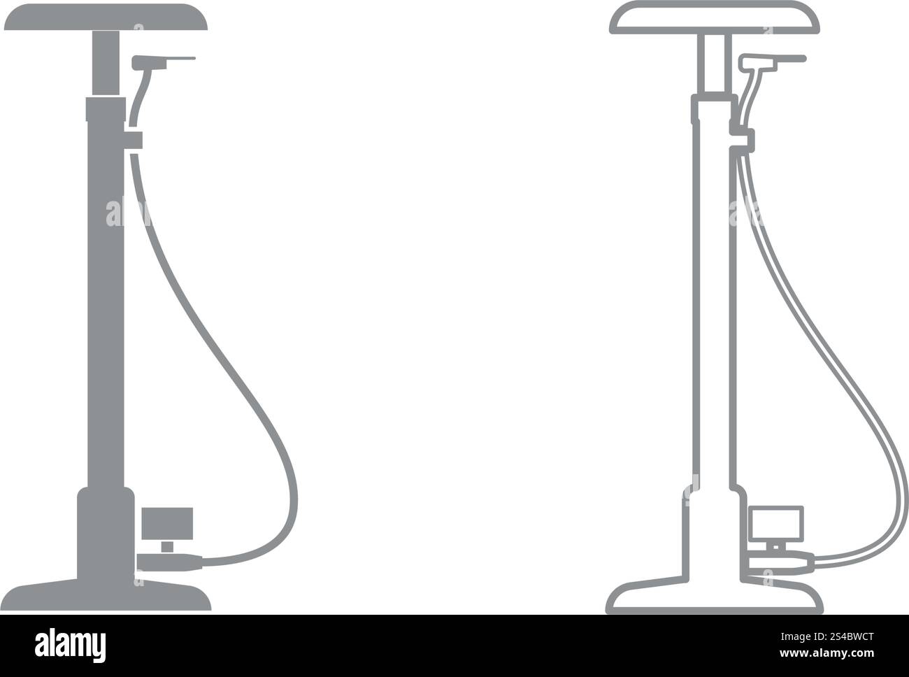 Bicycle pump icon. Grey set .. Bicycle pump icon. It is grey set Stock ...